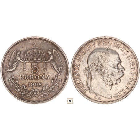Ferenc József 5 korona 1908 KB