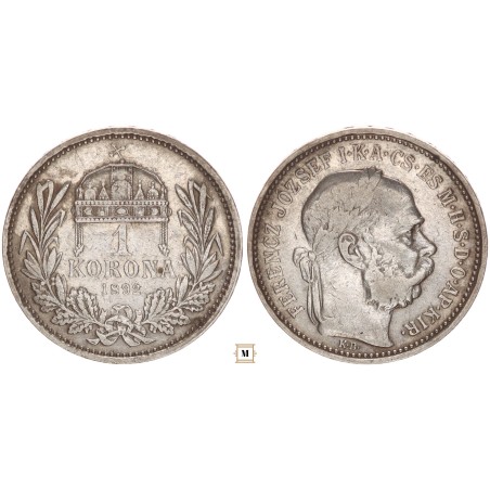 Ferenc József 1 korona 1892 KB